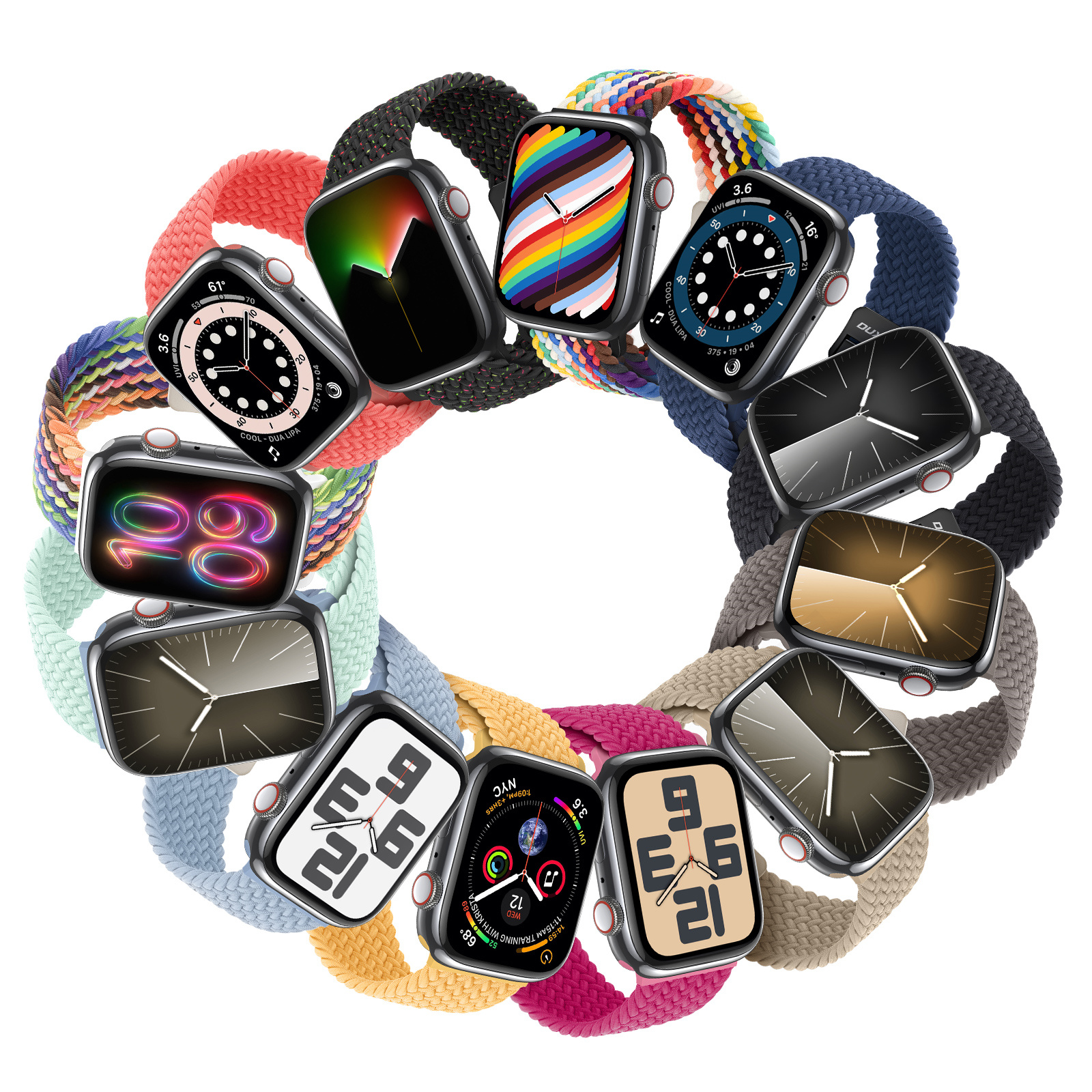 Mixture Pro Series Highly Elastic Nylon Woven Apple Watch Strap - Phone ...