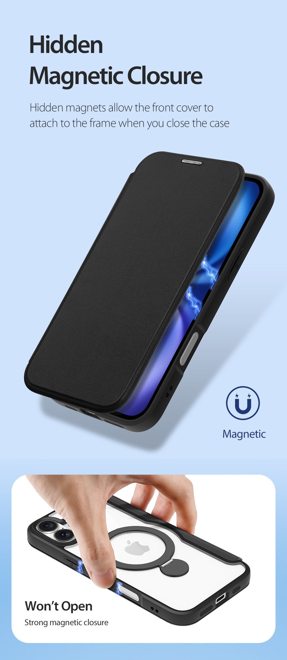 Skin X Pro Series Folio Magnetic Case with 360° Ring Stand for iPhone ...